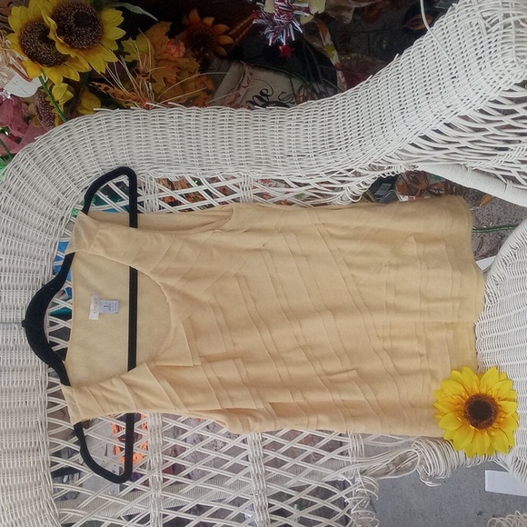 Chico's | Tops | Chicos Yellow Sunshine Mesh Material Pleated Tank ...